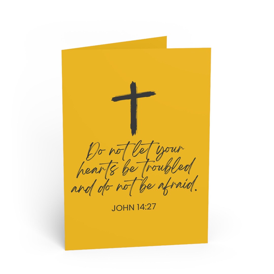 John 14:27 Bible Verse Cross Greeting Cards | Encouragement Scripture ...