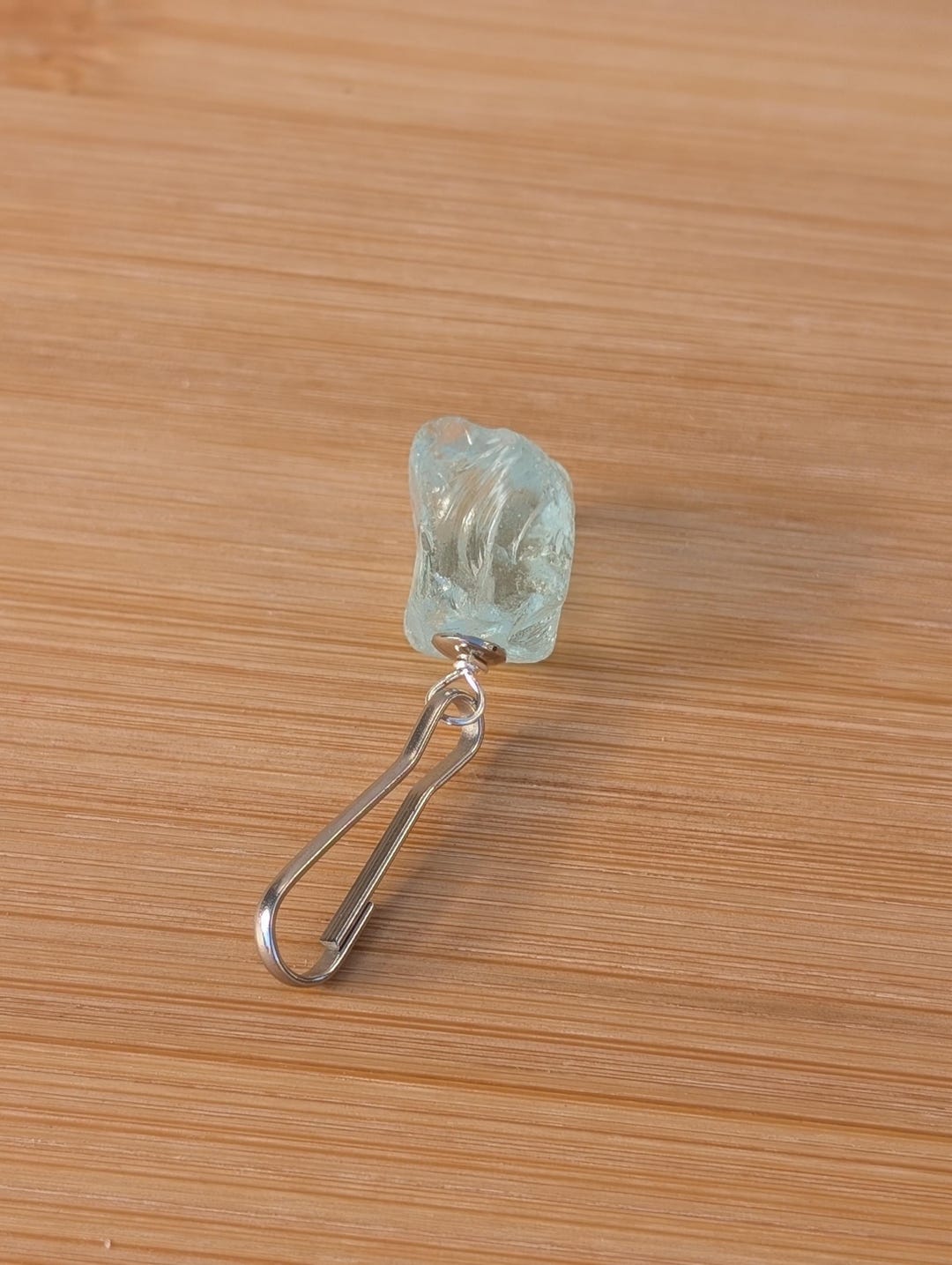 Aqua Marine Zipper Pull: Rough Cut Gemstone Purse Charm - Etsy