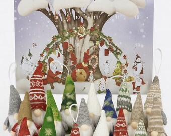 Gnome Advent Calendar: 24 Plush Christmas Gnomes, Holiday Countdown ...
