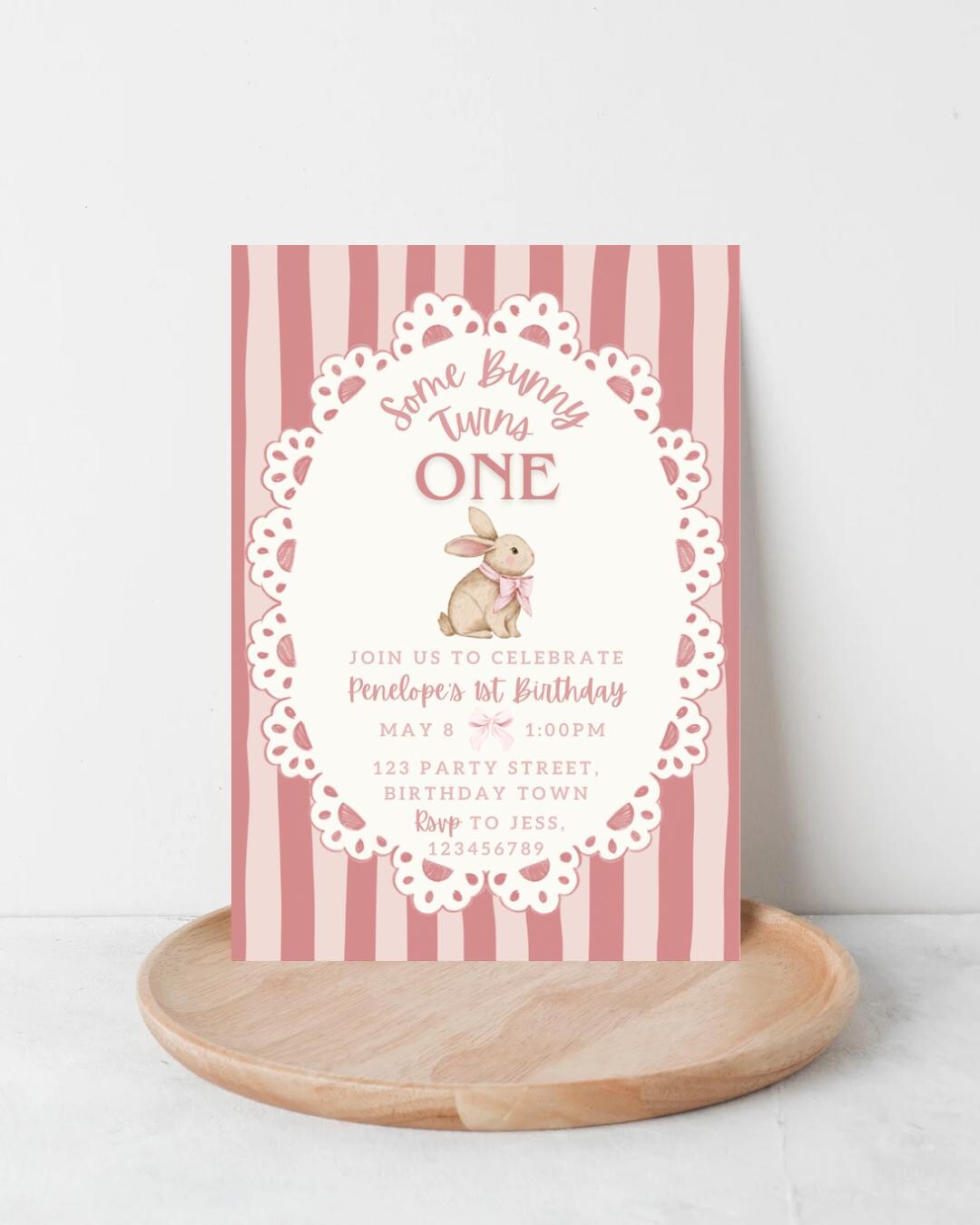 Some Bunny Turns One Birthday Party Invitation, Editable Age - Etsy
