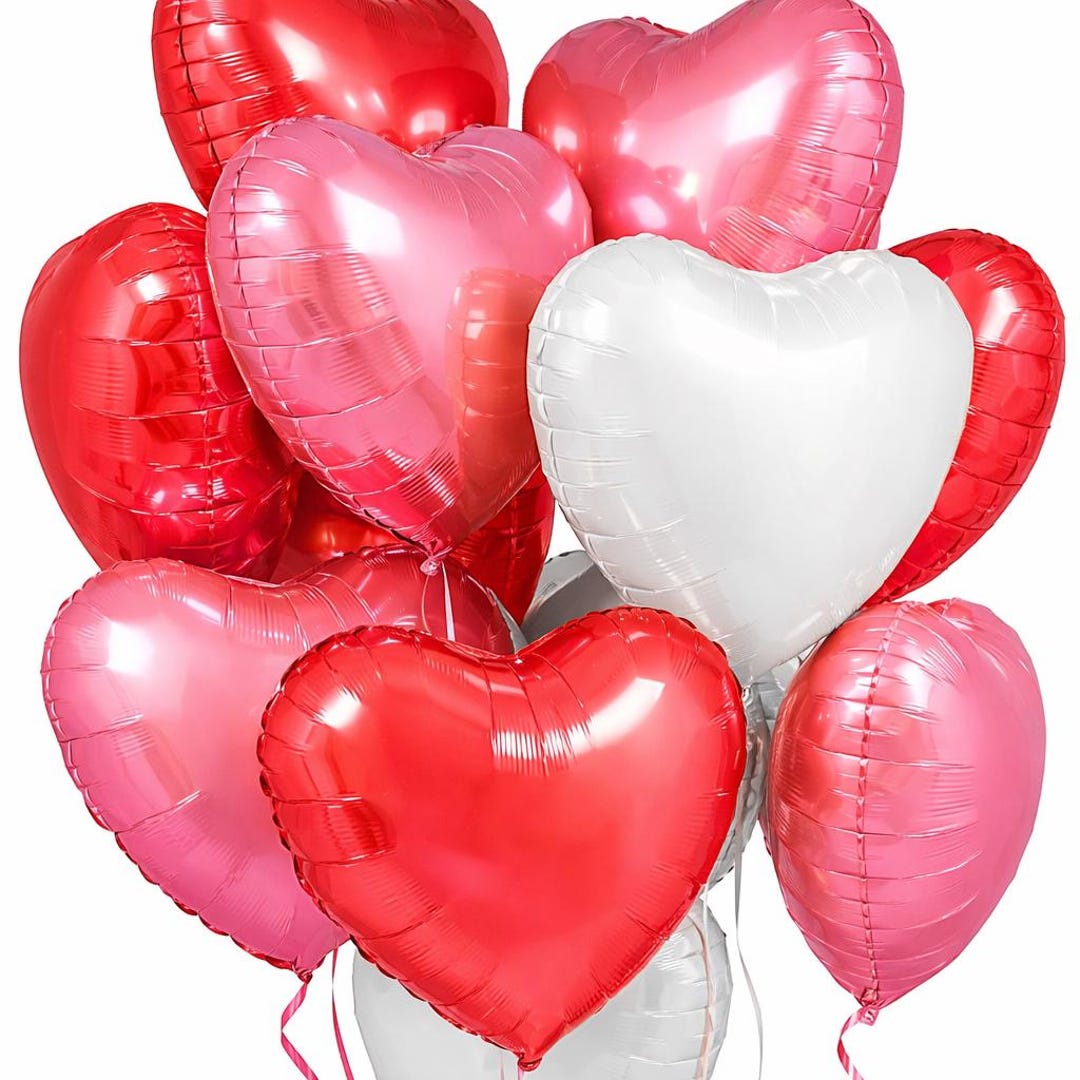 18 Inch Heart Foil Balloons for Valentine’s Day, I Love You Balloons ...