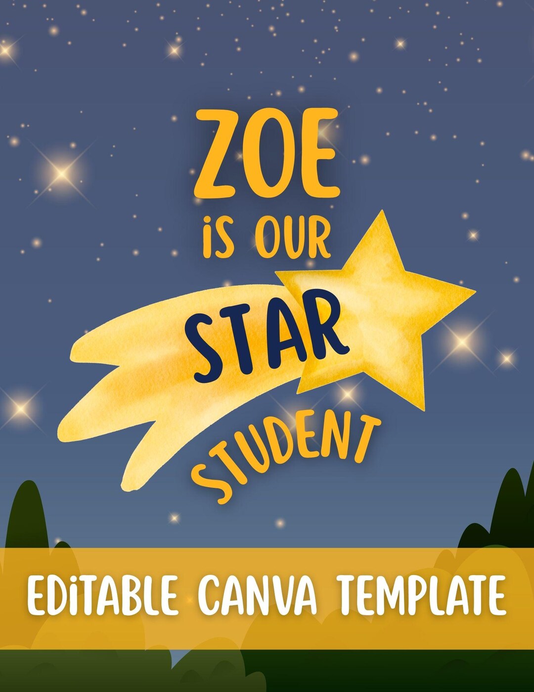 Editable Special Student/student Spotlight Cover - Canva Template - Etsy