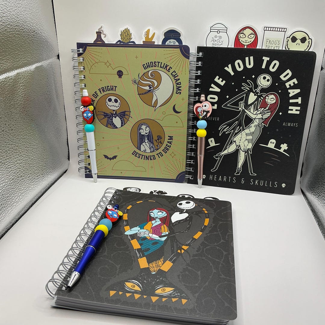 Nightmare Before Christmas Journal and Focal Bead Pen - Etsy