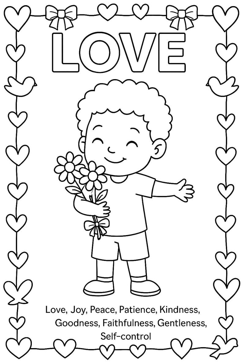 Fruits of the Spirit Coloring Pages Bible Verse & SEL Activity for ...