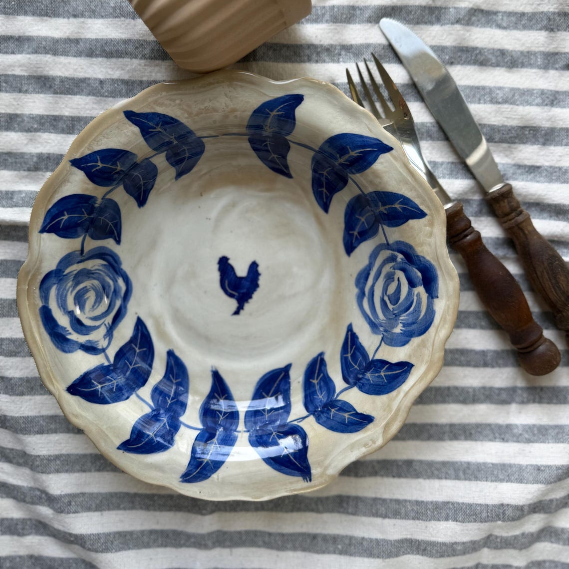 Handmade Stoneware Plate Set, Rustic and Rooster Ceramic Dinnerware - Etsy