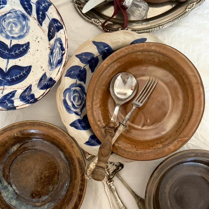 Handmade Stoneware Plate Set, Rustic and Rooster Ceramic Dinnerware - Etsy