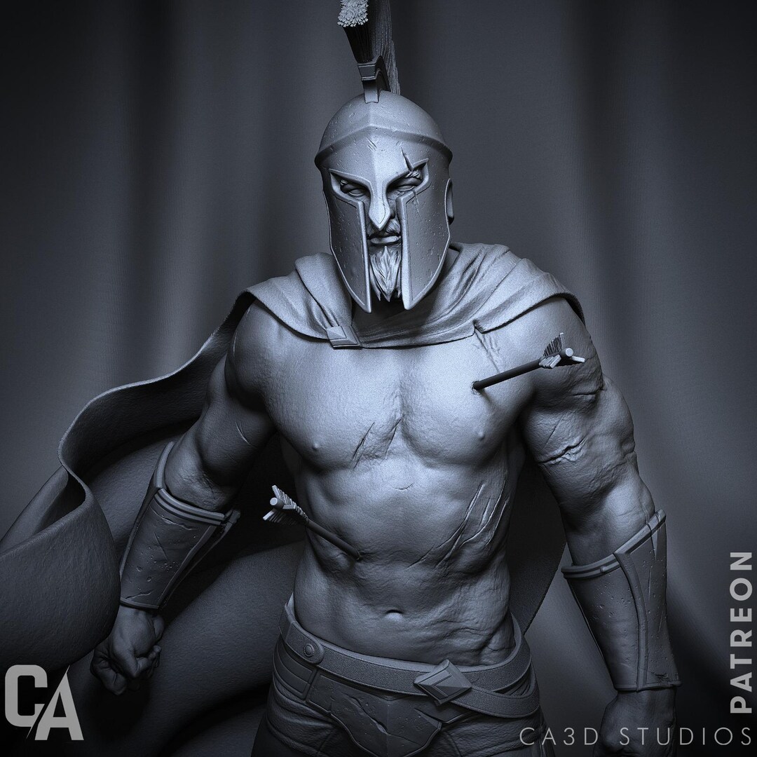 Leonidas Spartan King Resin Model Kit: Unpainted Ancient Greek Statue 1 ...
