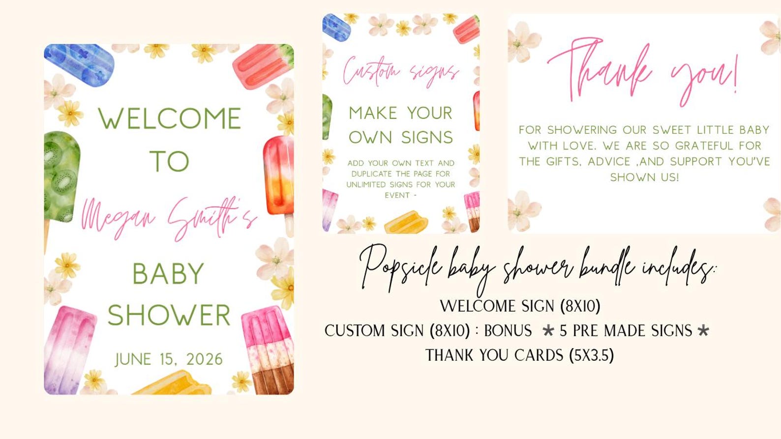 Popsicle Baby Shower Bundle - Etsy UK