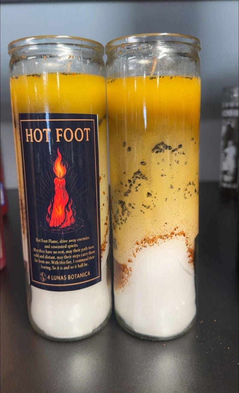 Hot Foot 7 Day Ritual Candle by 4 Lunas Botanica; Repel Negativity ...