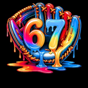 Baseball 67 Ice Cream Drip Png, Number 67 Player, Funny Six Seven, Gen ...