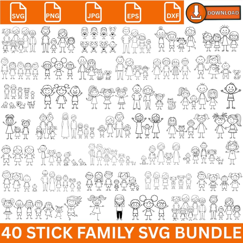 Huge Family Clip Art - Etsy