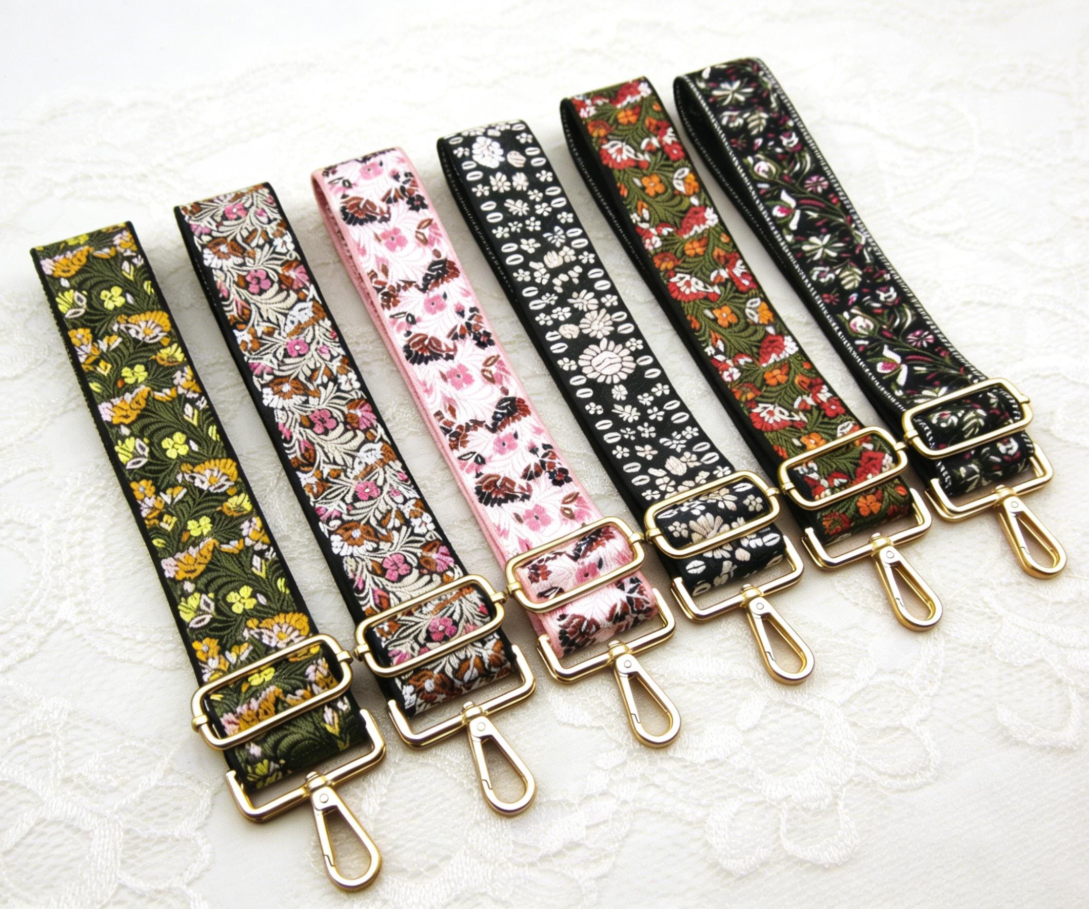 Floral Woven Purse Strap, 2