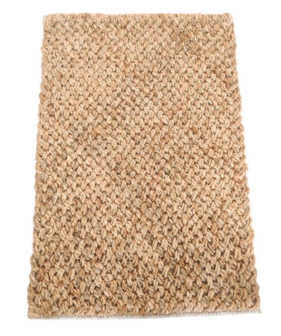 Chunky Knit Jute Area Rug, Braided Textured Organic Bohemian Farmhouse ...