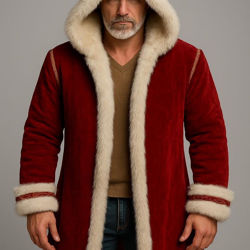 Red Suede and Fur Coat - Etsy UK