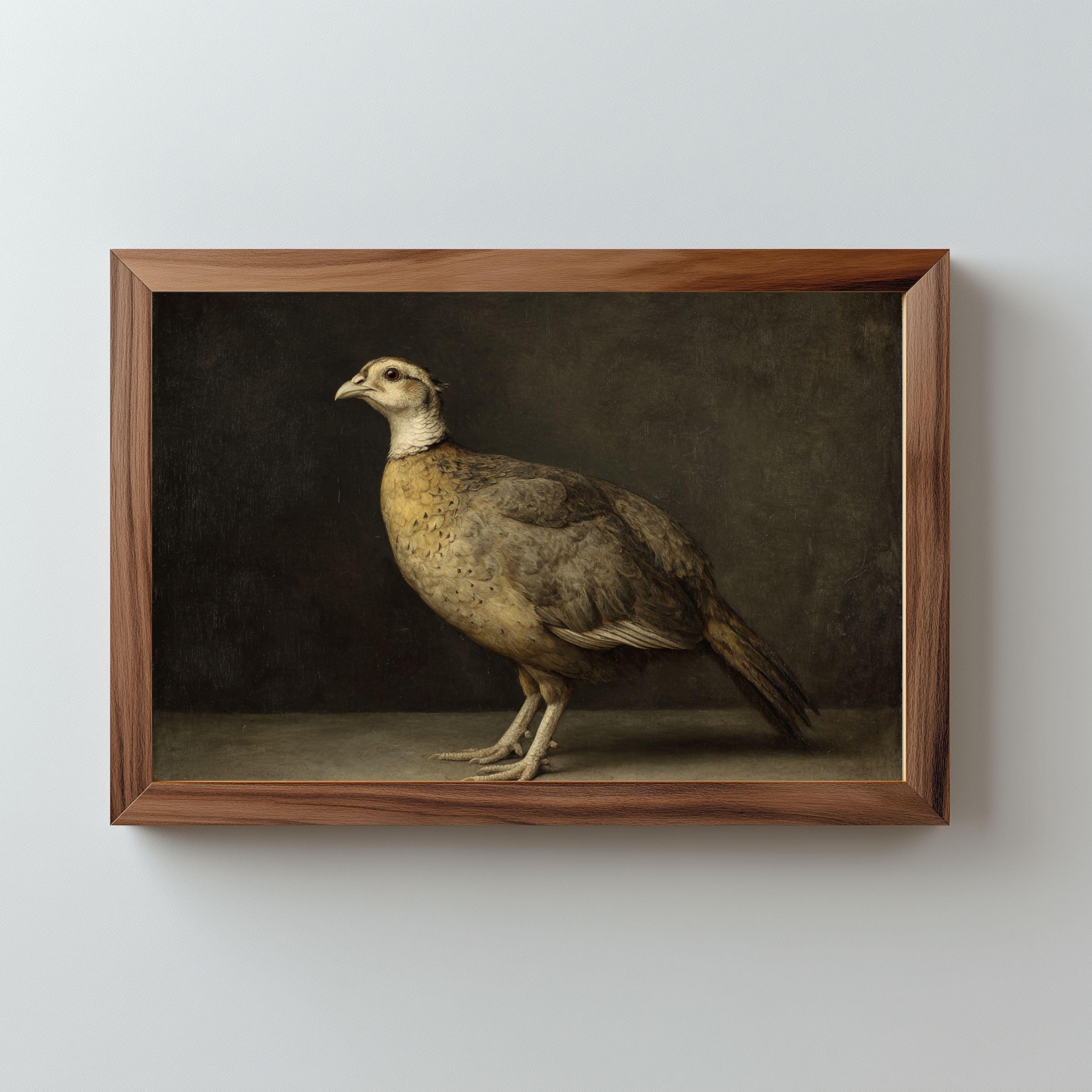 Vintage Pheasant Painting, Rustic Wildlife Wall Art, Autumn Lodge Decor ...