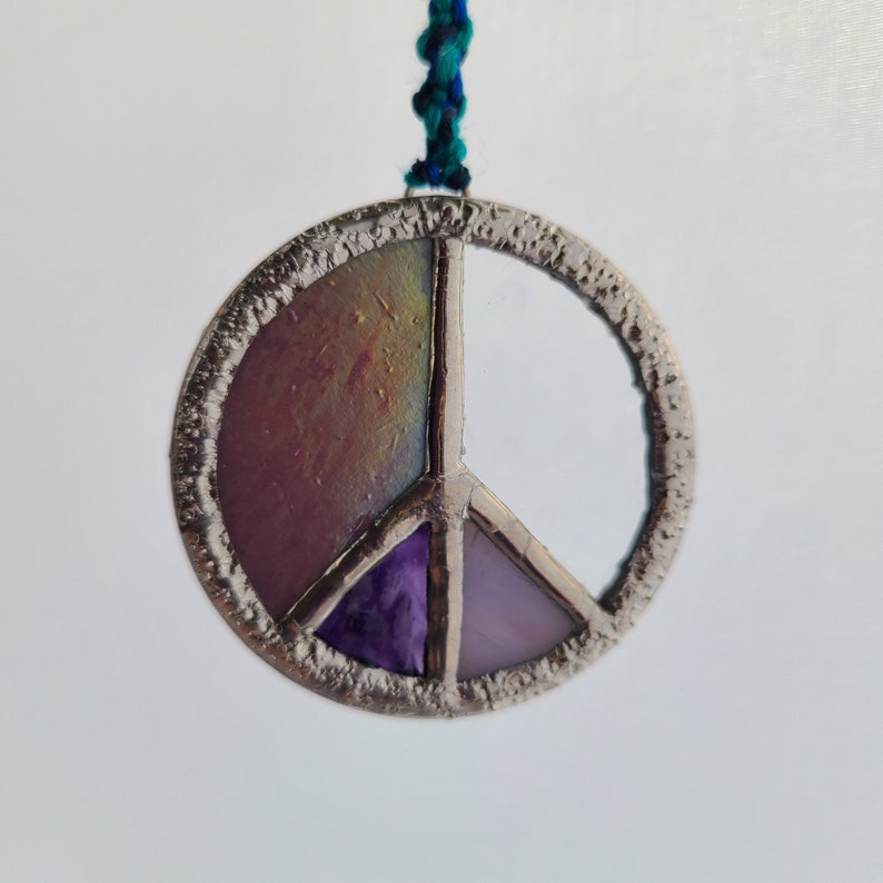 Stained Glass Peace Sign Car Charm Rear View Mirror - Etsy