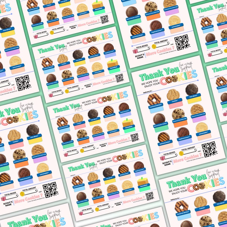 Editable Girl Scout Cookie Delivery and Thank You Card Digital Template ...
