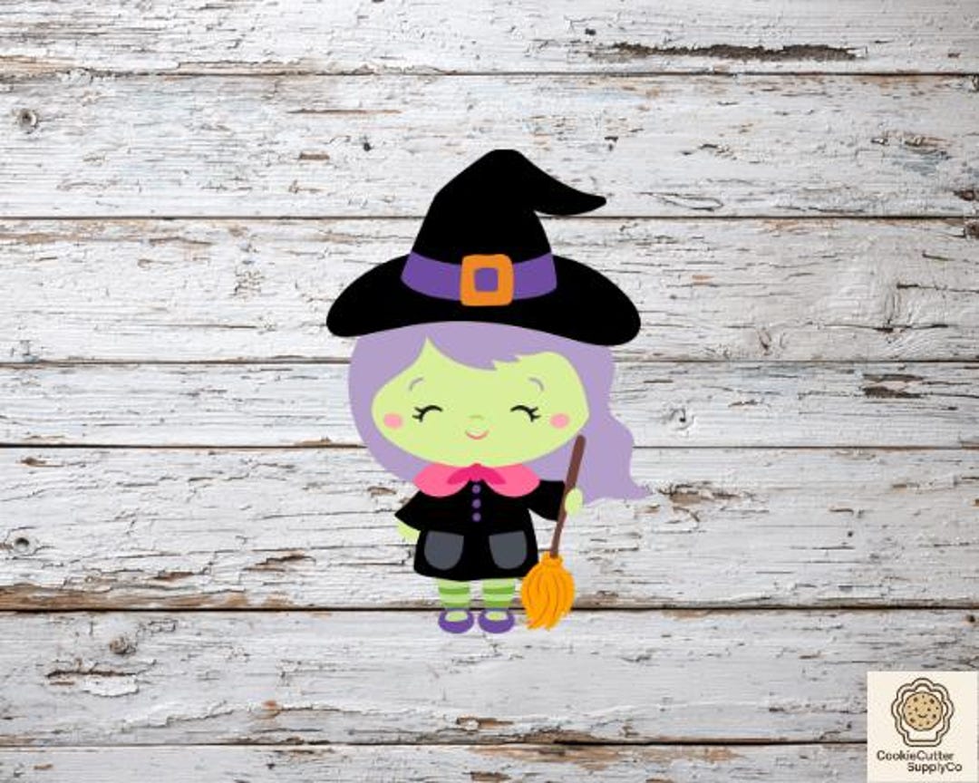 Witch With Broom Cookie Cutter Cute Halloween Magic Baking Tool for ...