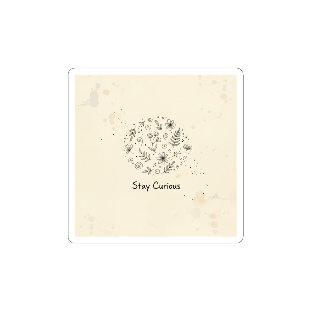 Stay Curious Doodle Sticker | Hand-drawn Line Art, Minimal Sketch ...