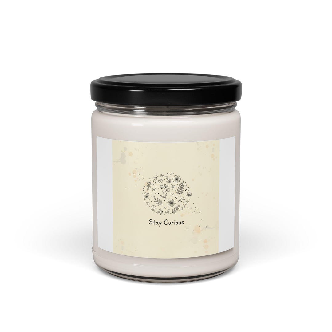 Stay Curious Doodle Candle, Soy Jar Candle | Hand-drawn Line Art ...