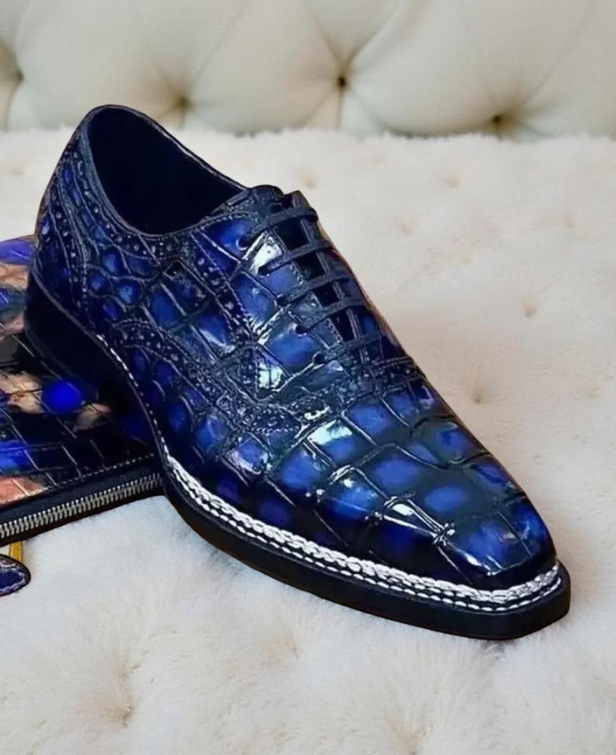 Handmade Embossed Leather Oxford Shoes: Norwegian Welt Dress Shoes - Etsy