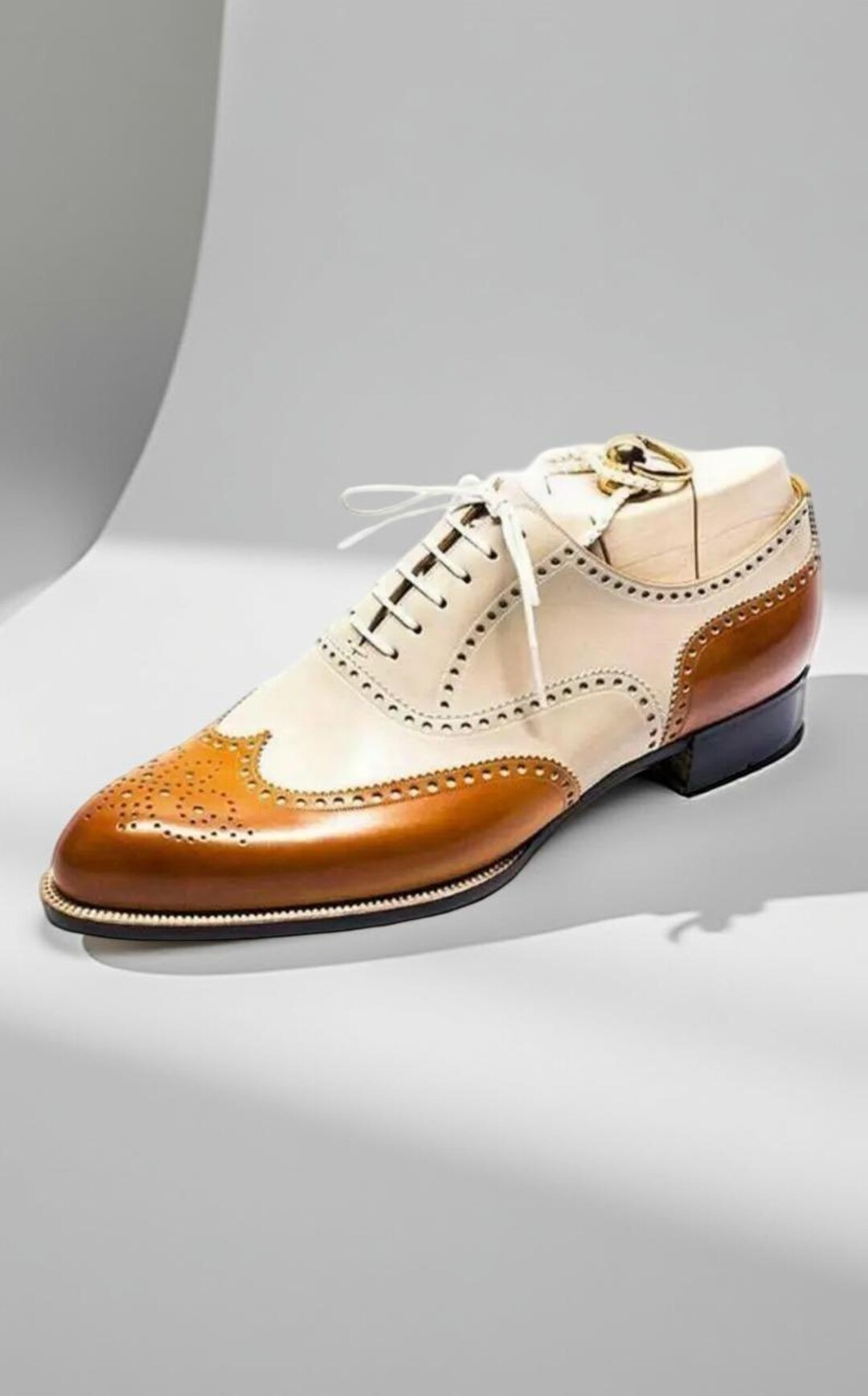 Handmade Calf Leather Wingtip Brogues: Goodyear Welted Oxford Shoes - Etsy