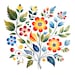 Watercolor Mexican Folk Art Flowers Clipart: Vibrant Floral Pngs ...
