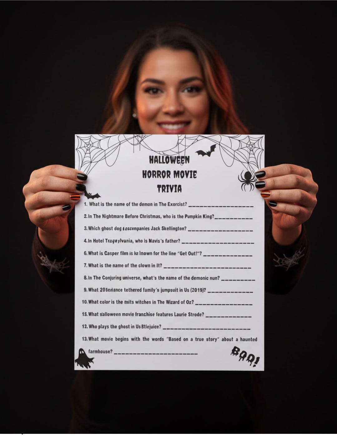 Spooky Halloween Movie Trivia Game: Printable Party Quiz (instant ...
