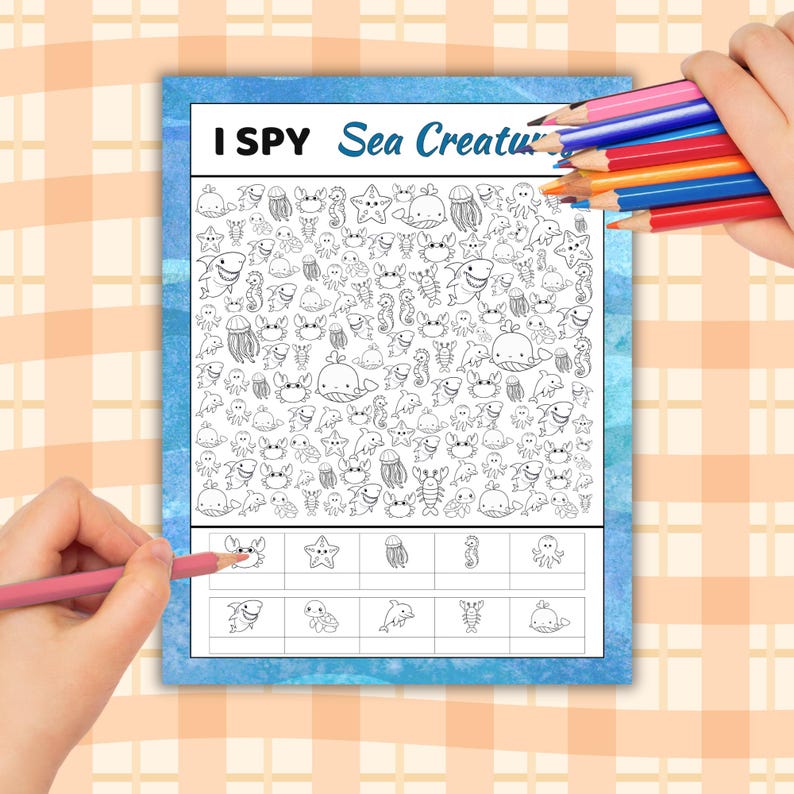 I Spy Animal Coloring Pages Bundle, Printable Activity for Kids - Etsy