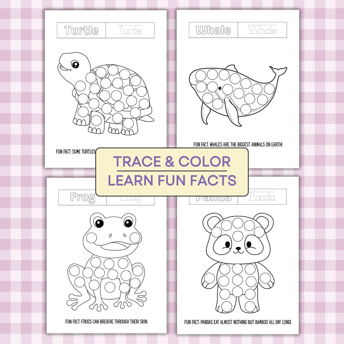 Animals Dot Marker Coloring Pages, Preschool & Toddler Learning ...