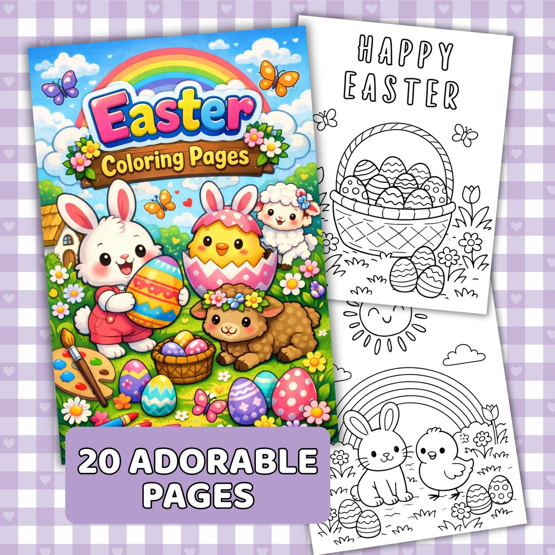 Easter Coloring Pages for Kids, Spring Activity, Easter Printable - Etsy