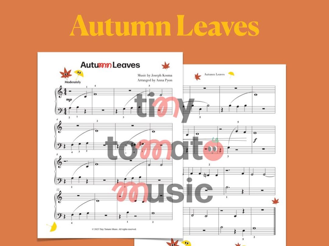 Autumn Leaves – Easy Jazz Piano Sheet Music for Kids (beginner ...