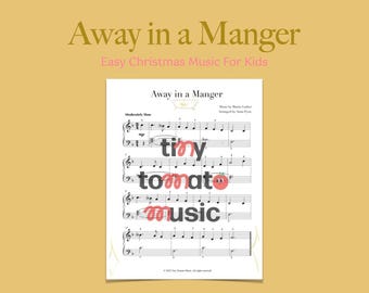 Away in A Manger Easy Piano Sheet Music (digital Download), Kids ...