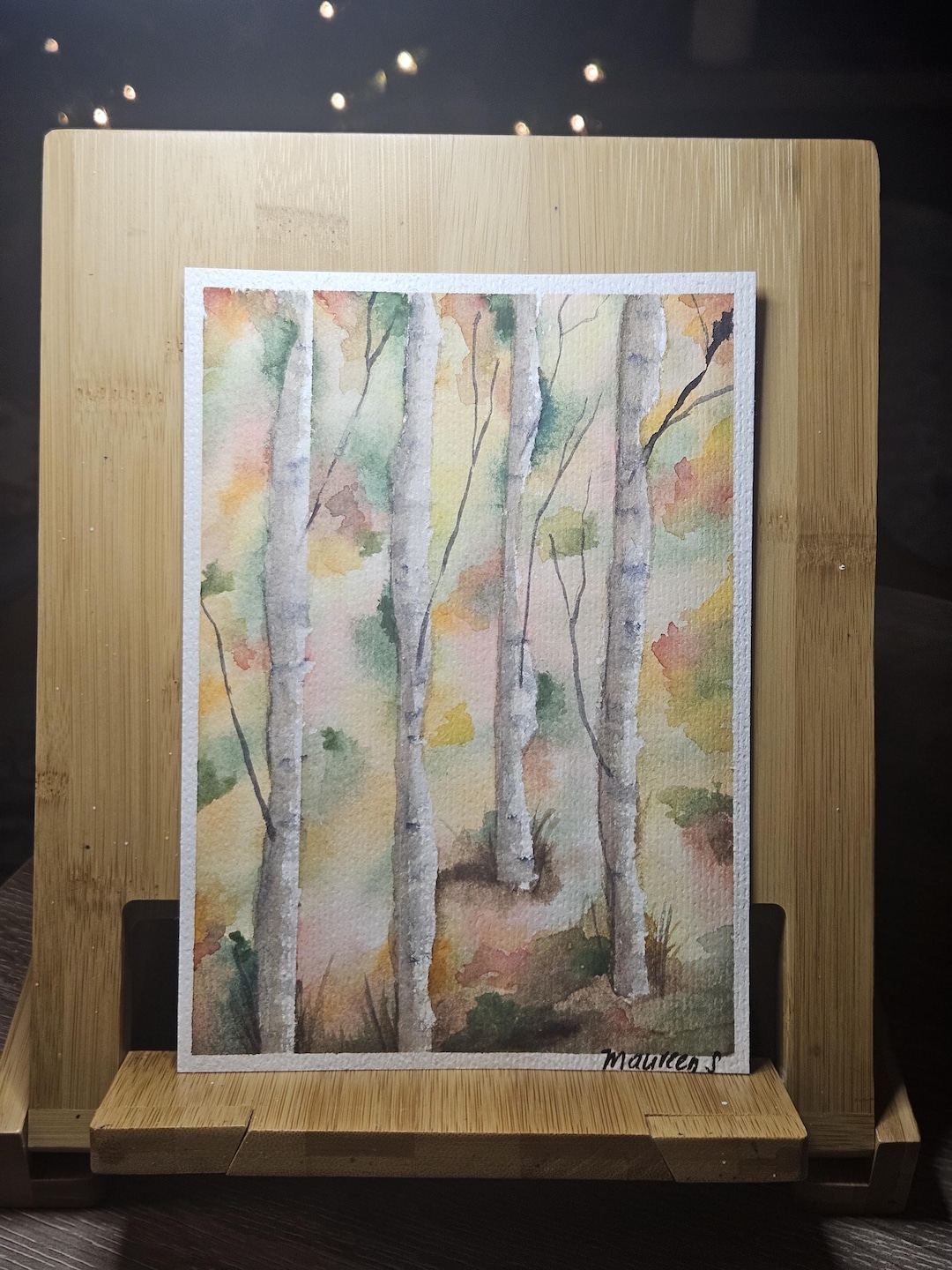 Quiet Among the Birches – Original 5x7 Watercolor Painting | Soft ...
