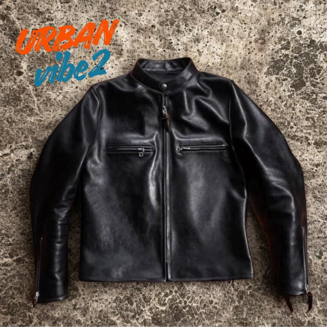 Men's Teacore Horsehide Leather Jacket - Black Oil Waxed, YKK Zipper ...