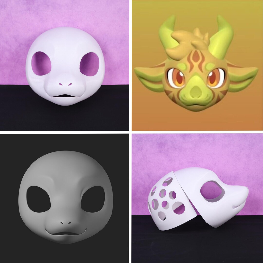 Mythic Bull Fursuit Head Base Kit 3D Printed Mask Blank With Ventilated ...