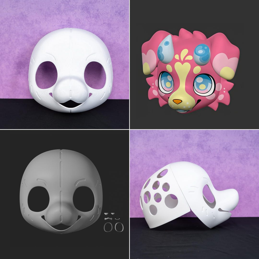 Beagle King Fursuit Head Base Lightweight Japanese-style 3D Printed DIY ...