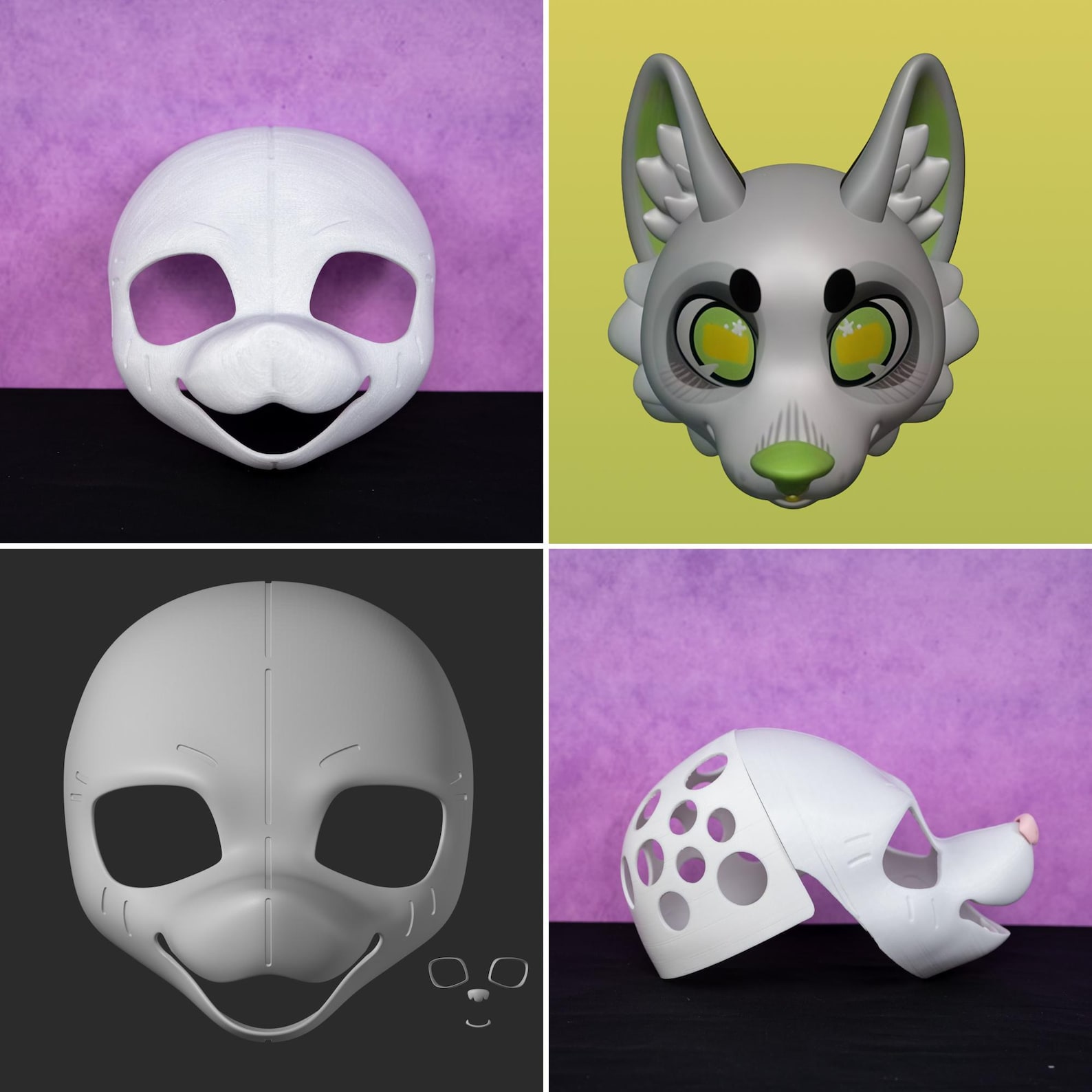 Toony Fox Fursuit Head Base 3D Printed Mask Blank With PLA or PETG ...