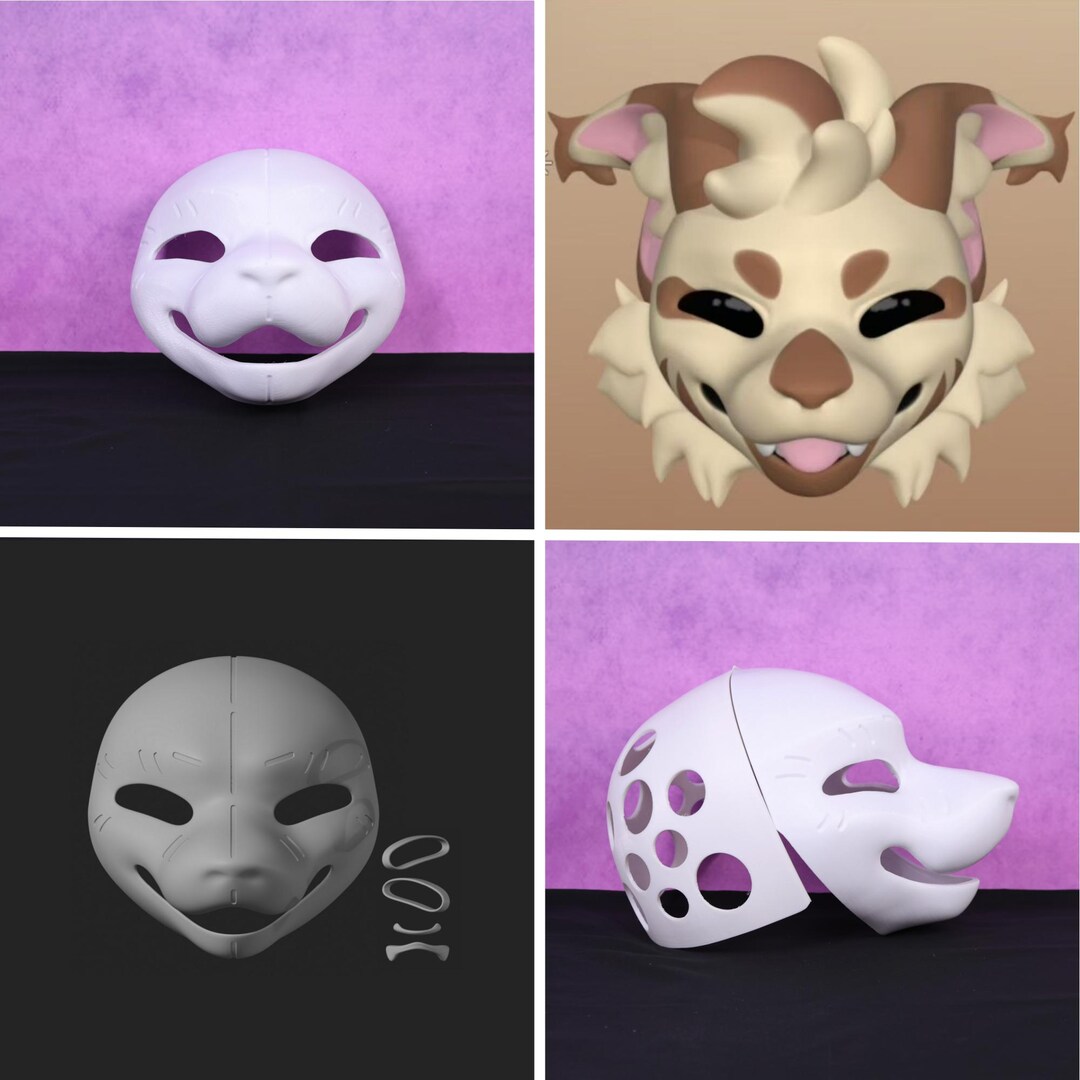 Angel Saurus Dragon Fursuit Head Base 3D Printed DIY Mask Blank With ...