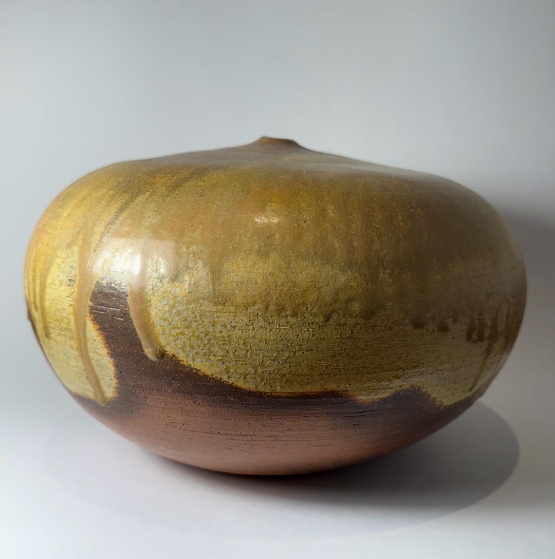 Wood-fired Ceramic Moon Pot Vase/vessel - Etsy