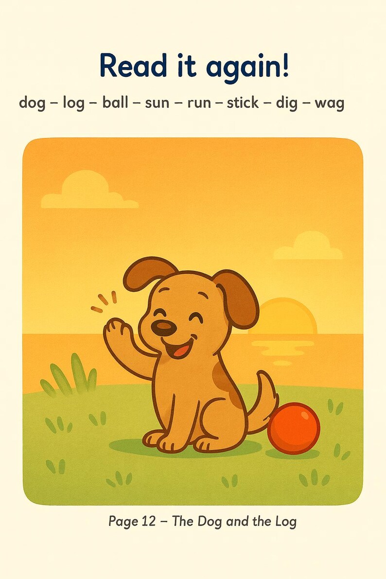 The Dog and the Log | Printable Early Reader Book | CVC Phonics Story ...