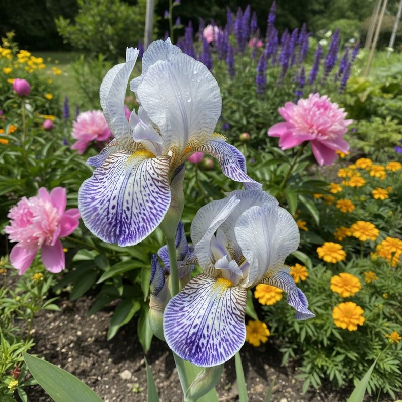 50 Blue Spotted Iris Flower Seeds – Rare Patterned Perennial Blooms for ...