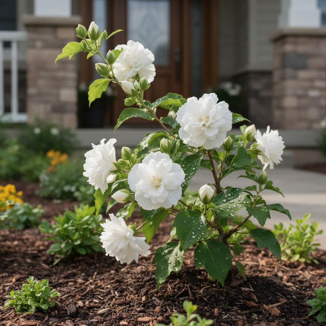 100 White Double Hibiscus Seeds – Large Fully Double Blooms for Gardens ...