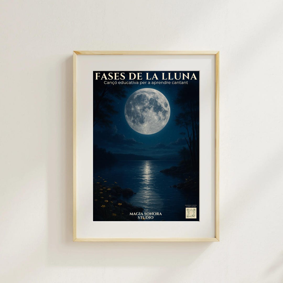 Educational Poster A3 With Musical QR - Phases of the Moon ...