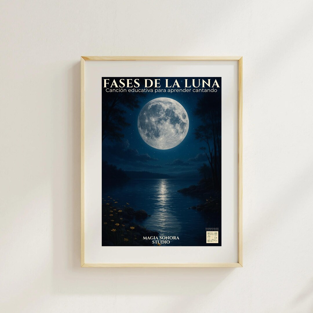 A3 Educational Poster With Musical QR Code - the Phases of the Moon ...