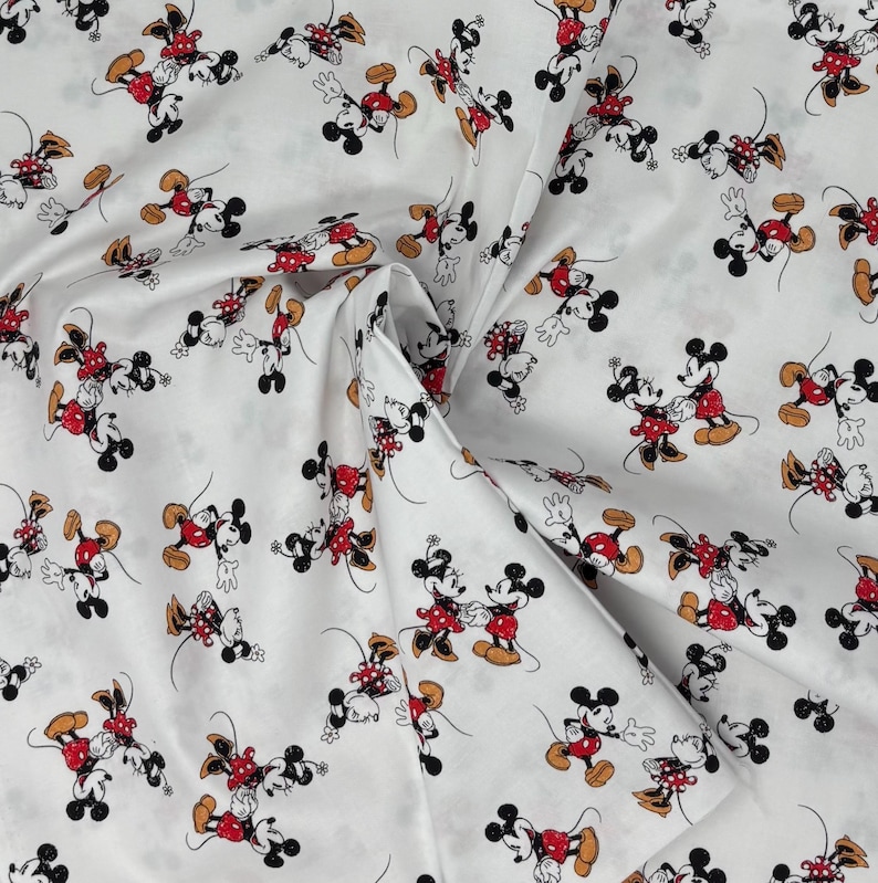 Mickie and Minnie Mouse Fabrics 100% Cotton - Etsy