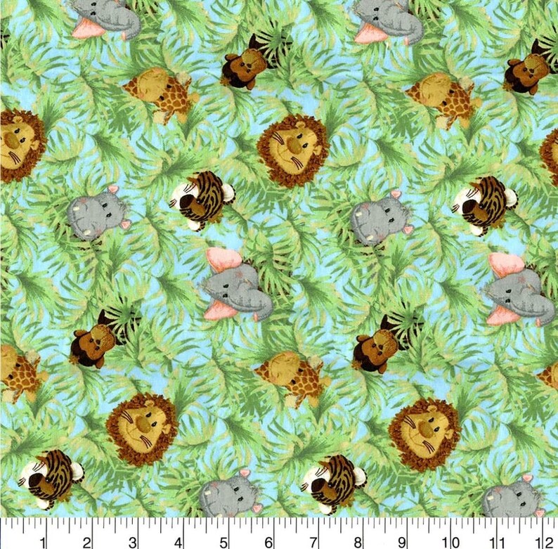 Baby Jungle Animals Fabric 100% Cotton - Etsy