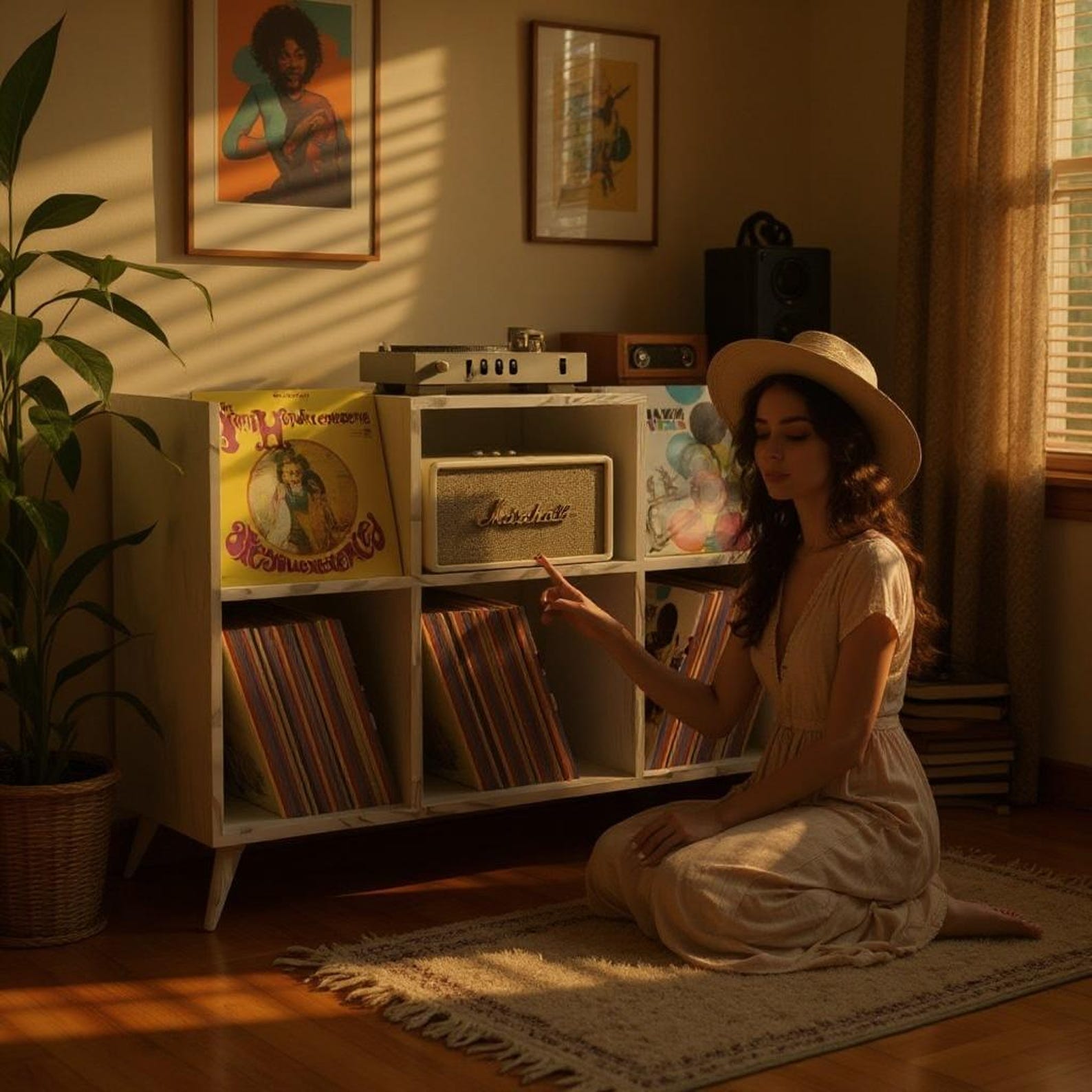 Handmade Mid Century Modern Record Player Stand, Customizable Vinyl ...