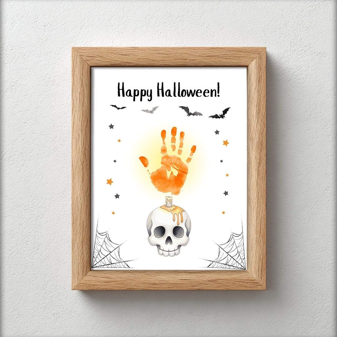 Printable Skull Handprint Craft for Kids | Spooky Halloween Art ...