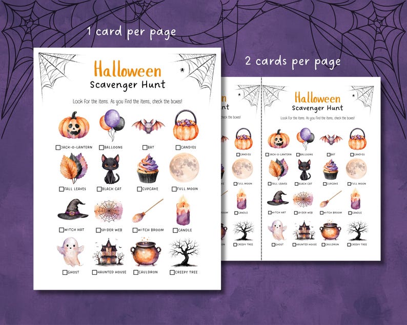 Halloween Scavenger Hunt: Printable Family Game (instant Download) - Etsy
